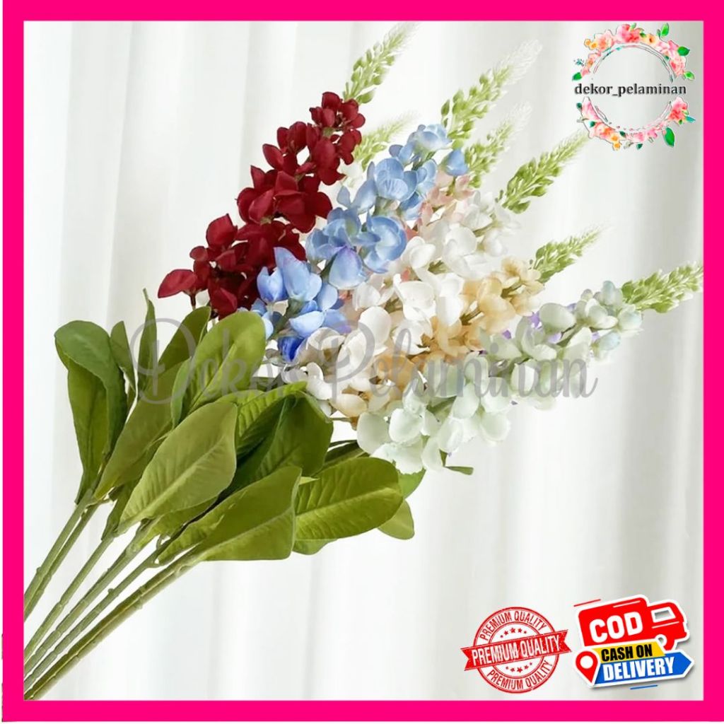 Jual COD 1TANGKAI BUNGA HYACINTH OVAL 74CM HYACINTH GERIGI ARTIFICIAL ...