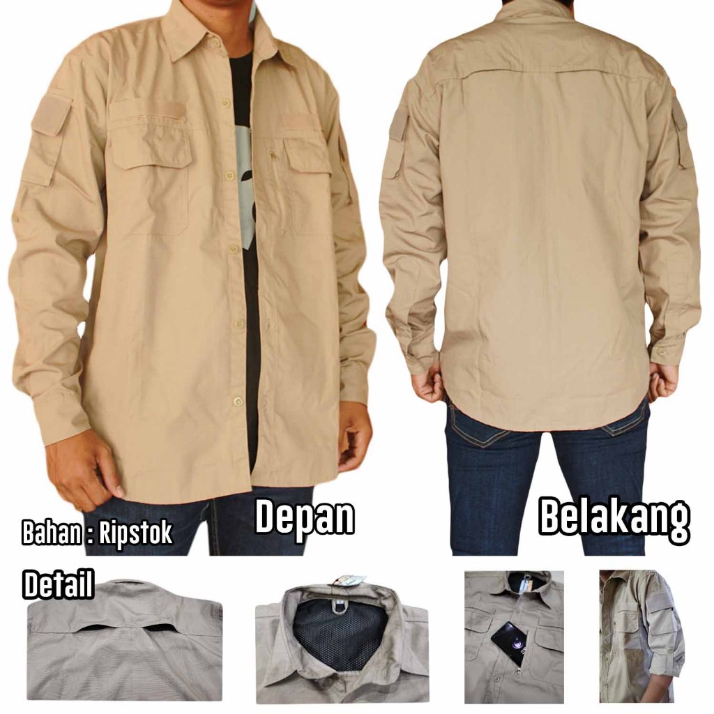 Jual KEMEJA PDH / PDL POLOS BAHAN RIPSTOK PREMIUM KUALITAS DISTRO ...