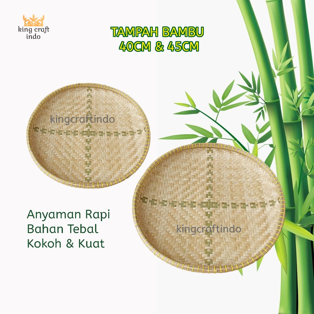 Jual Nyiru Bambu Tampi Nampan Anyaman Bambu 40cm 45cm Beda - Tampah ...