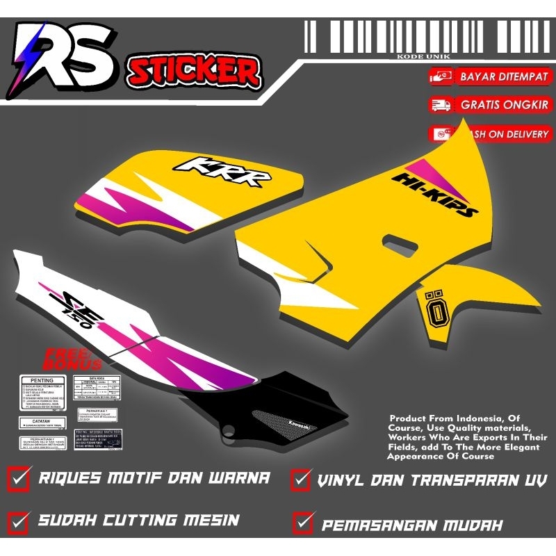 Jual sticker striping ninja krr ssr custom 13 transparan uv (bisa ...