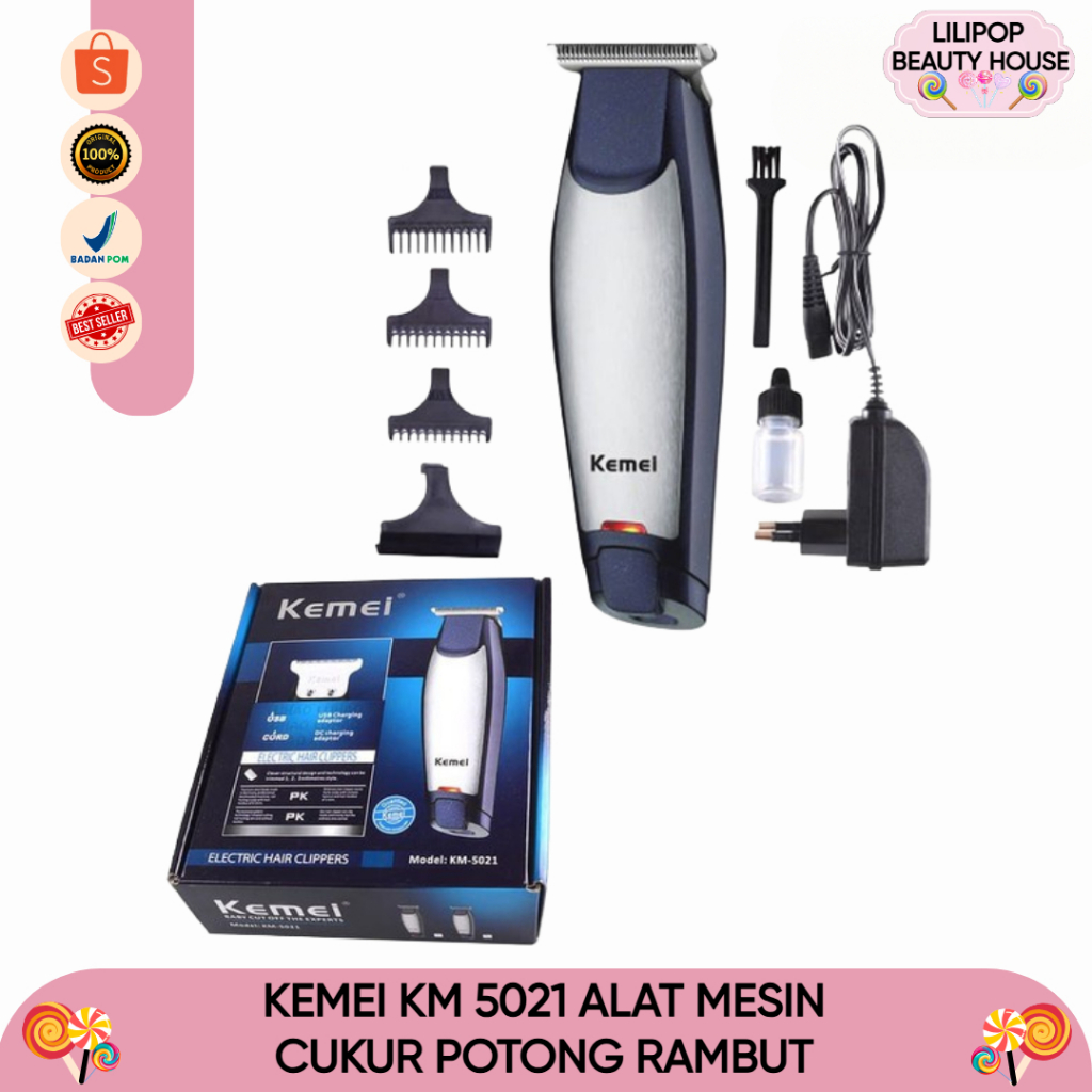 Jual KEMEI KM 5021 ALAT MESIN CUKUR POTONG RAMBUT - WIRELESS HAIR CLIPPER | Shopee Indonesia