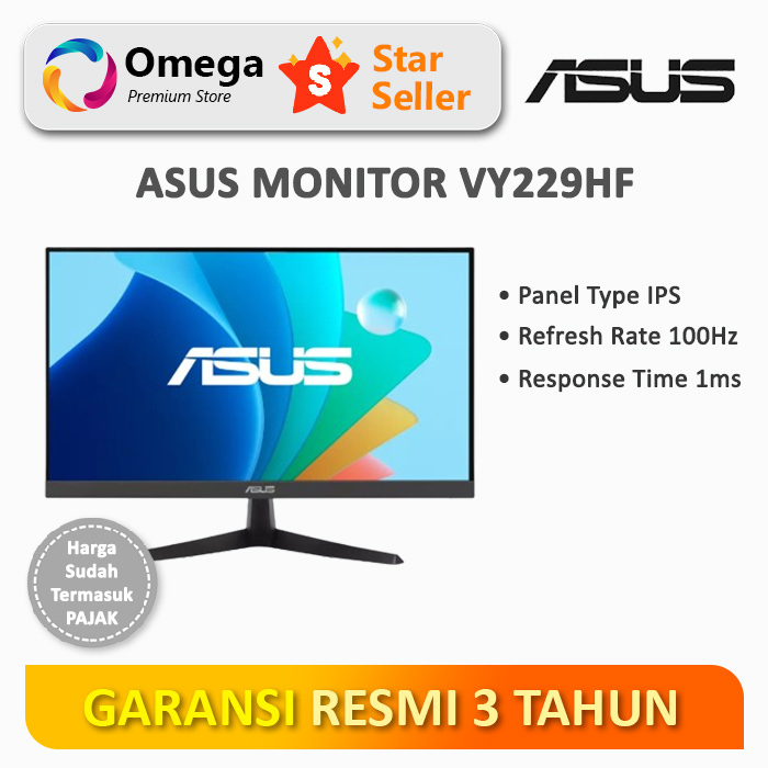 Jual Monitor ASUS VY229HF Eye Care 21.45" FHD IPS SmoothMotion 100Hz ...