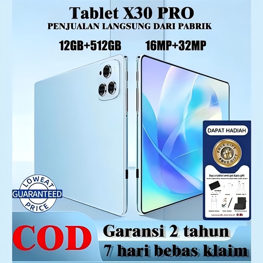 Jual Tablet PC X30 Pro Tab Baru RAM 12GB/512GB Tablet Android 10.6 inci ...