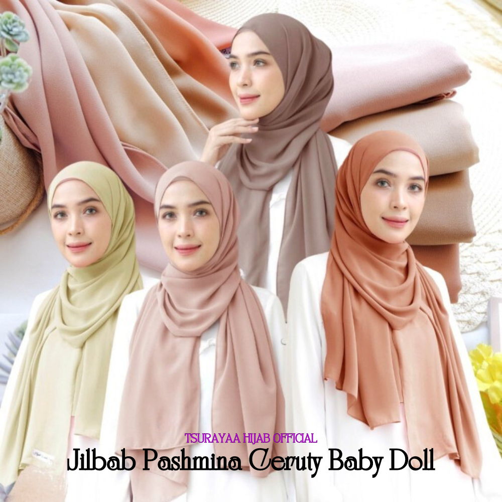 Jual HIjab Pashmina Ceruty | Pashmina | Jilbab Pashmina Babydoll Premium 40 Warna Termurah ...