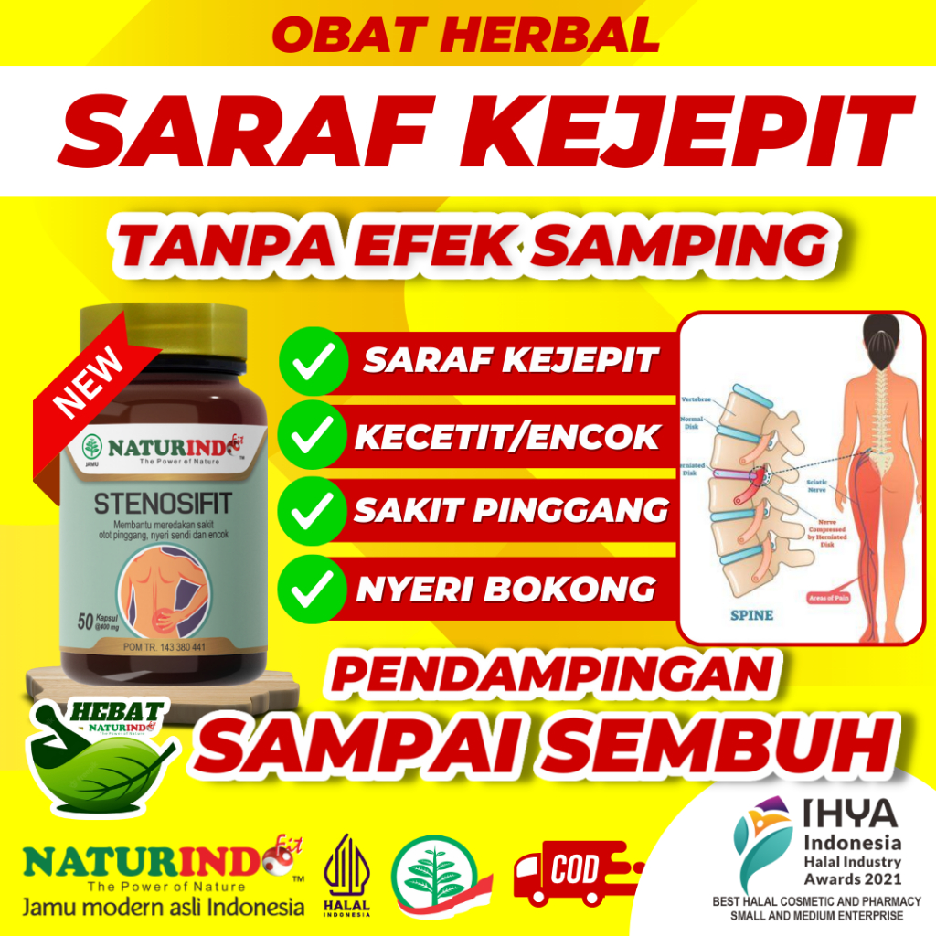 Jual Obat Saraf Kejepit Herbal Encok Pil Kecetit Obat Sakit Punggung ...