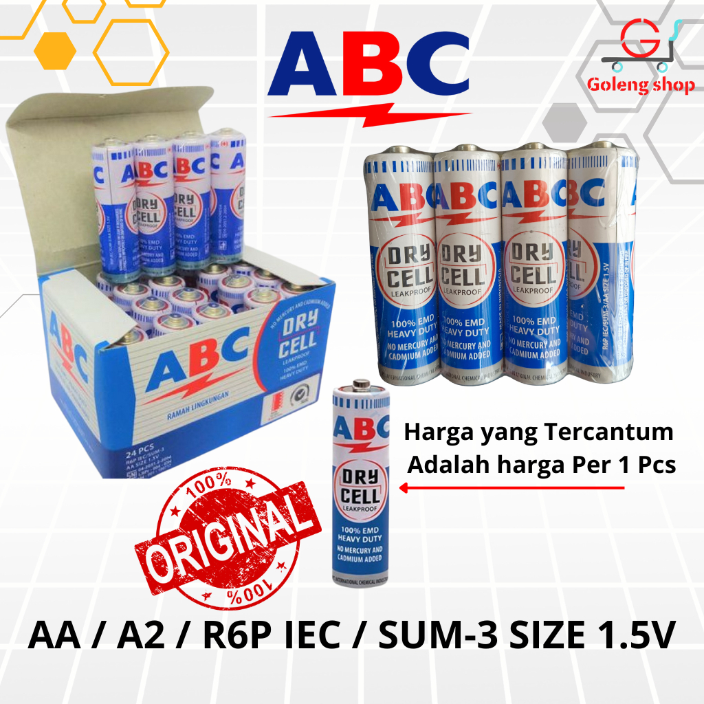 Jual BATERAI ABC BIRU AA/ BATTERY ABC BIRU A2 (Harga Per 1 Pcs ...
