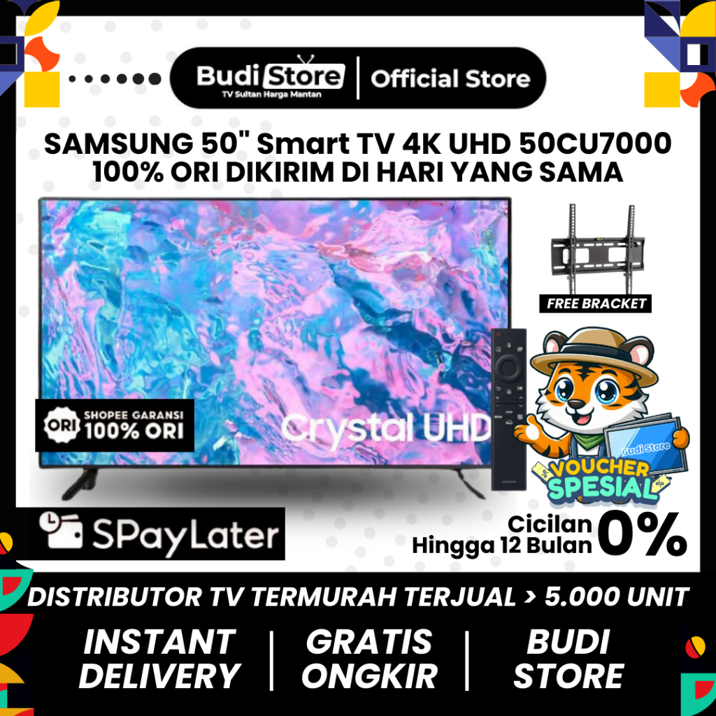 Jual LED TV Samsung 50CU7000 50" CU7000 Crystal UHD 4K Smart TV UA50CU7000KXXD 100% ORIGINAL ...