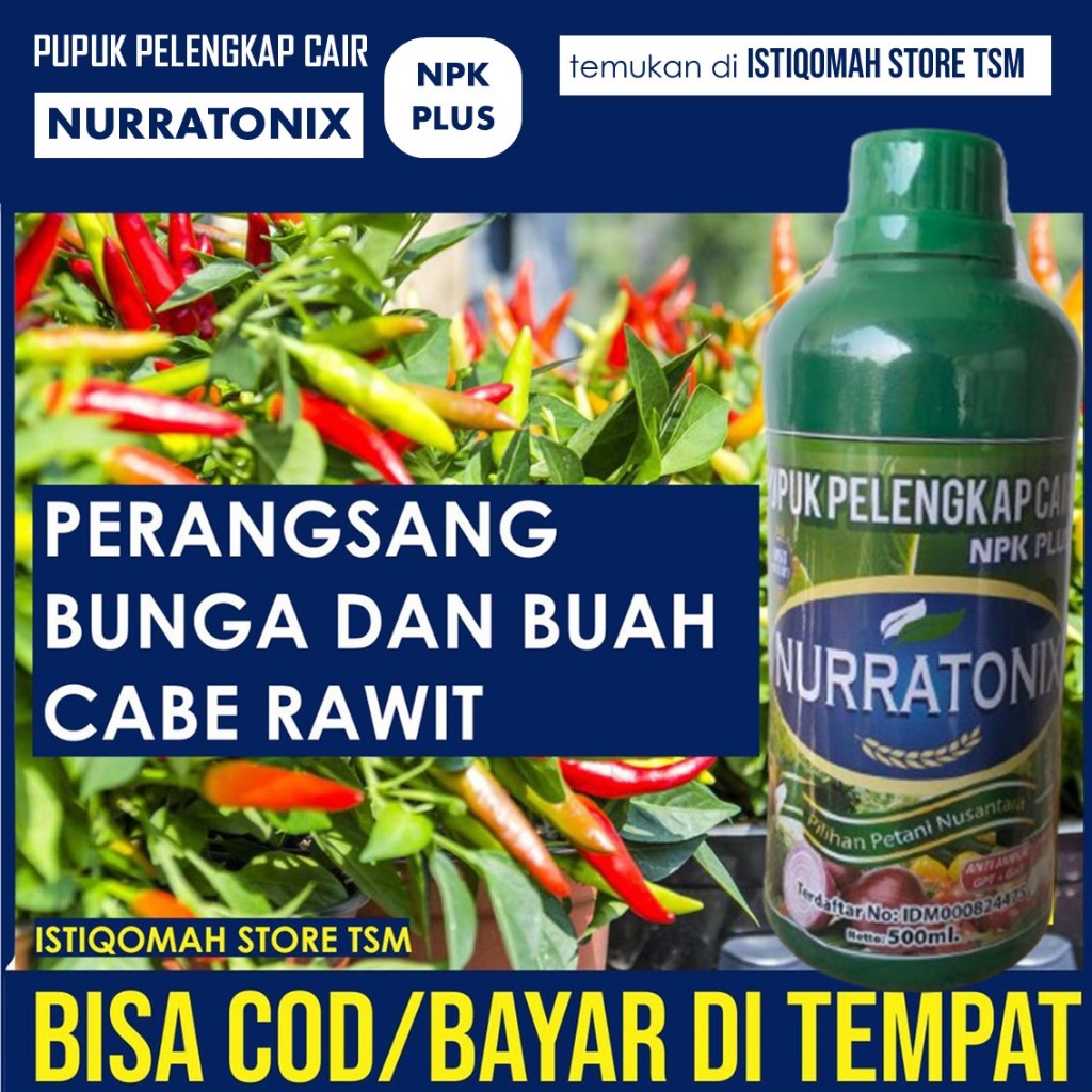 Jual Pupuk Cabe Lebat NPK NURRATONIX 500 ML Ampuh Melebatkan Buah Cabe | Obat Semprot Pelebat ...