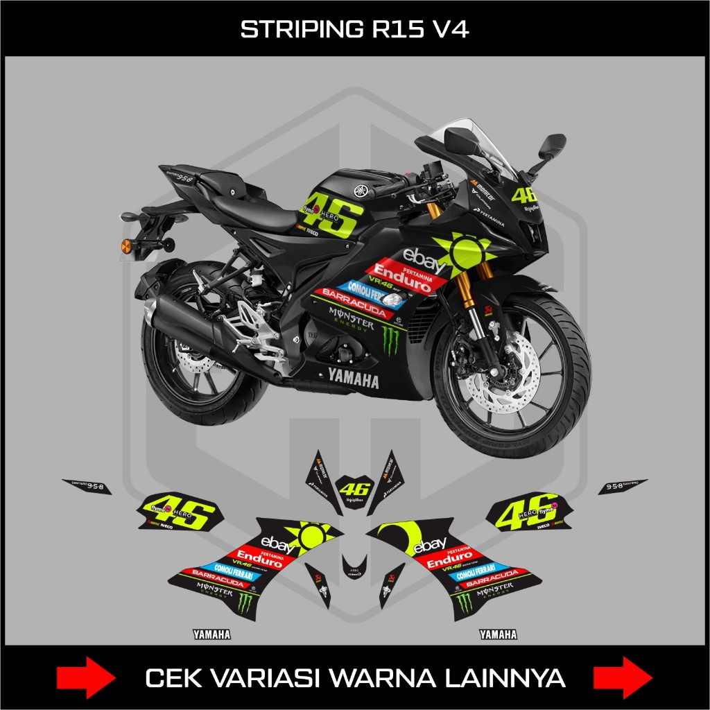 Jual STIKER STRIPING MOTOR R15 V4/ STICKER DECAL YAMAHA YZF R15 ...