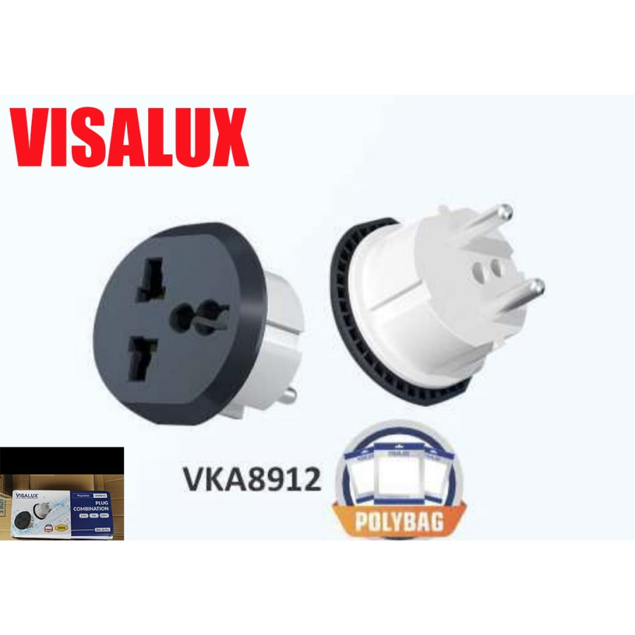 Jual VISALUX VKA8912 Over steker / colokan kaki 3 Jadi kaki 2 SNI Universal Gepeng Travel ...
