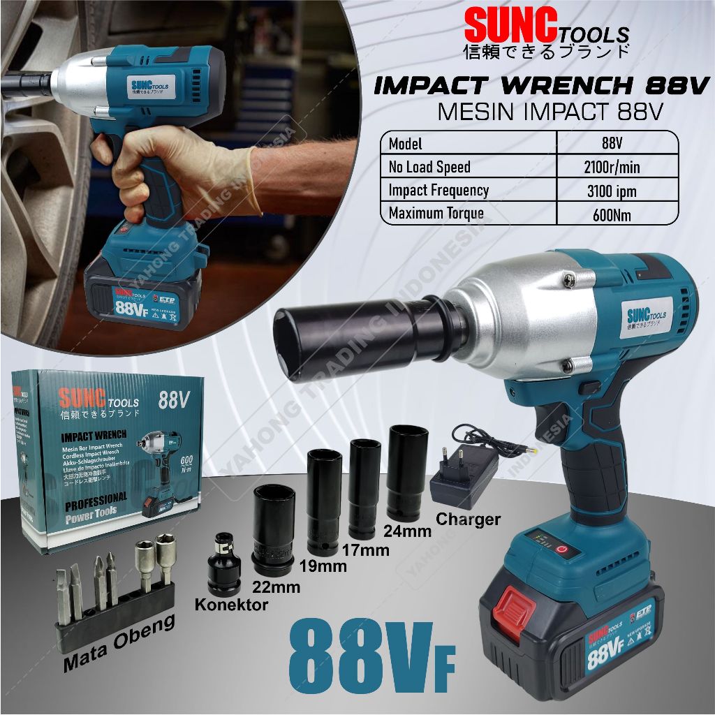 Jual Mesin Impact Baterai Torsi Besar Cordless Impact Wrench BRUSHLESS ...
