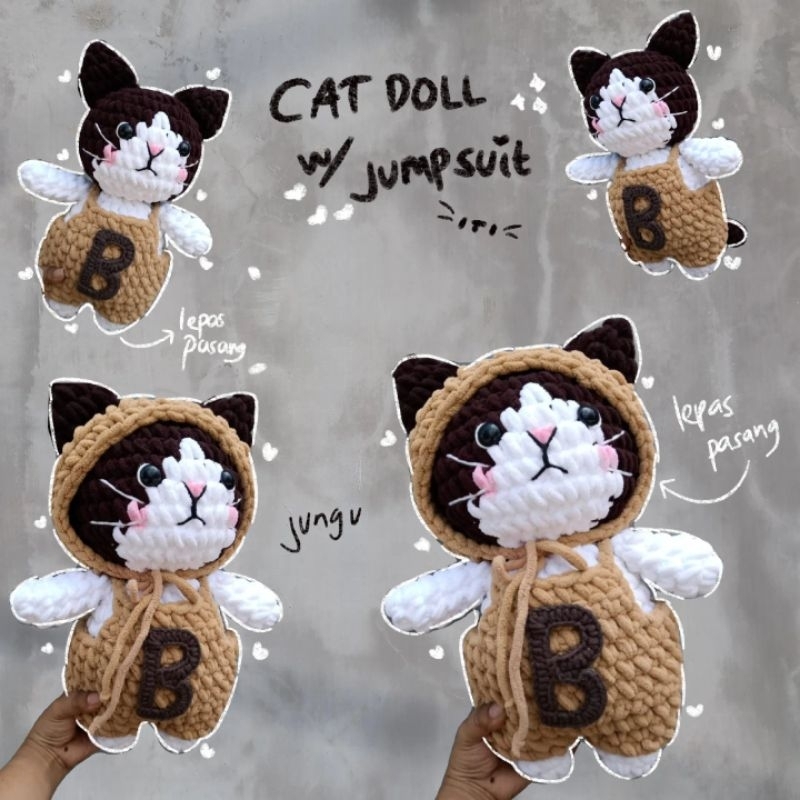 Jual (30cm+)crochet doll pet custom cat | custom boneka peliharaan ...