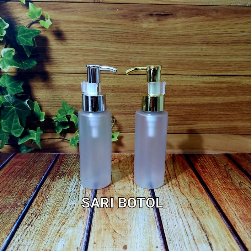 Jual BOTOL PUMP 100ML RF NATURAL FROSTED TUTUP PUMP CLIP OIL GOLD ...