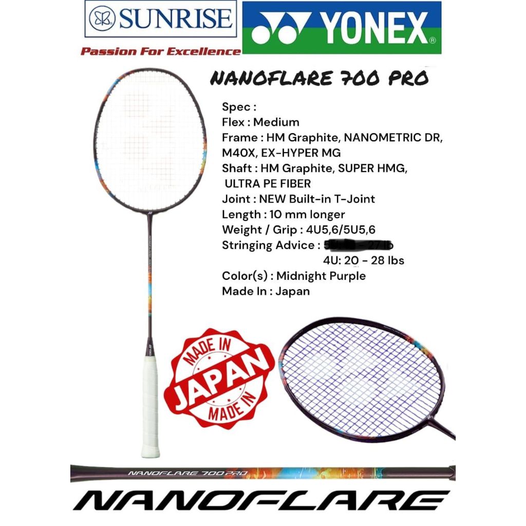 Jual Raket Yonex Nanoflare 700 Pro Original Japan Terbaru | Shopee Indonesia