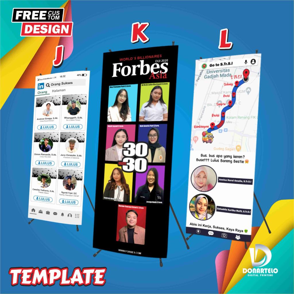 Jual FREE DESAIN Cetak X Banner 160cm X 60cm 1 hari jadi, BANNER WISUDA ...