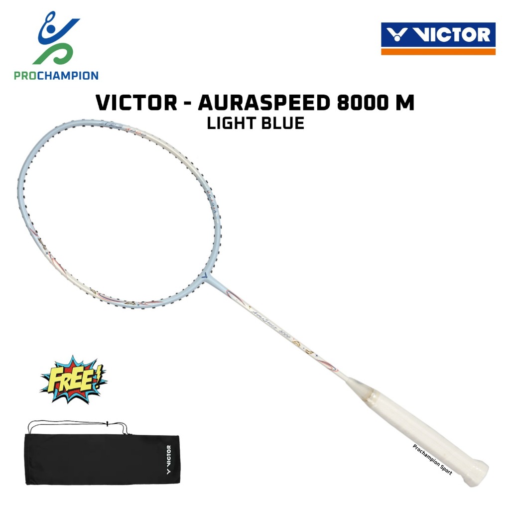 Jual New ! Raket Badminton Victor Auraspeed 8000 ARS 8000 Light Blue ...