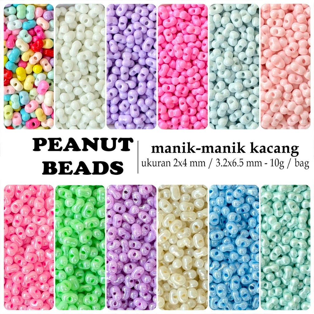 Jual 10 gr Manik-manik Payet Kacang Peanut Opaque dan Ceylon | Shopee ...