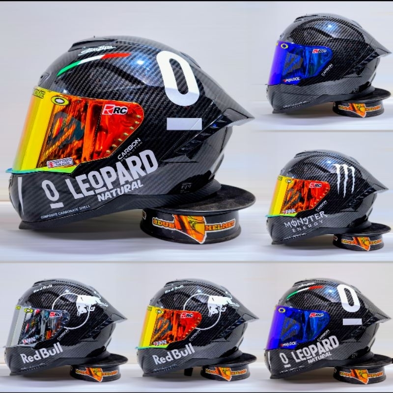 Jual Helm full face JS ARMOR Z motif CARBON paket ganteng leopard ...