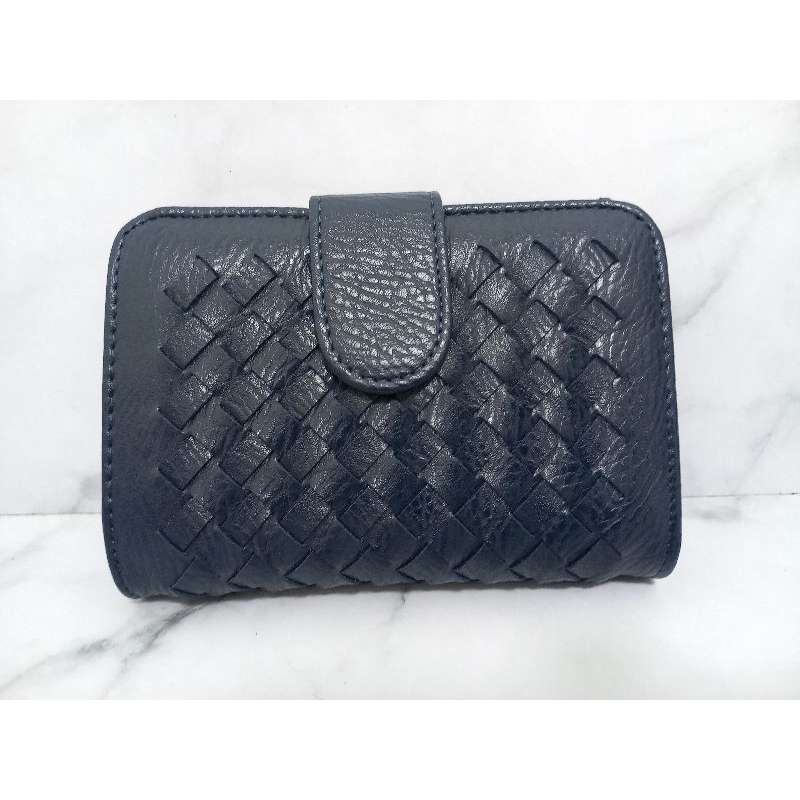 Jual Dompet Lipat Anyam Dark Blue Medium | Shopee Indonesia