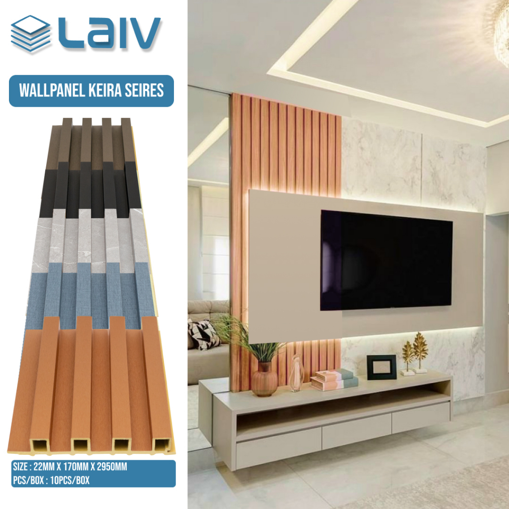 Jual LAIV Wallpanel KEIRA Series WPC Wood Panel Kisi Kisi Panel WPC Wood 3D Wall Panel ...