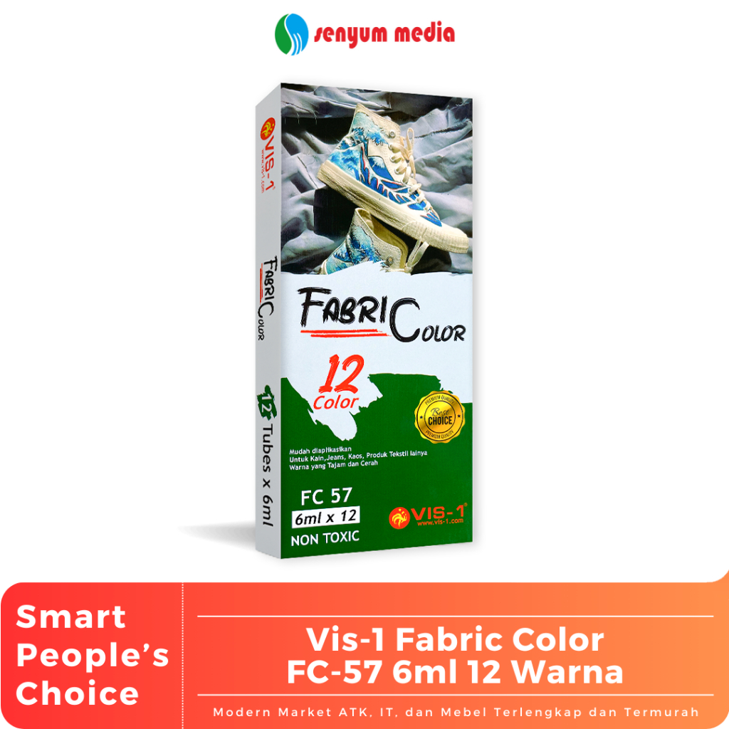 Jual Vis-1 Fabric Color FC-57 6ml 12 Warna (1 Pcs) (S:PCS) | Shopee ...