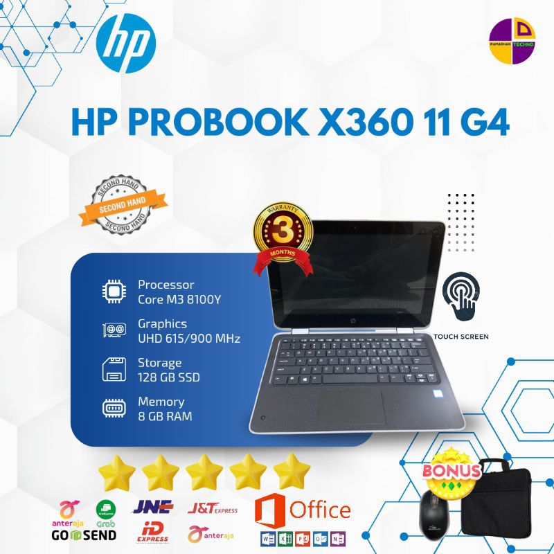 Jual Laptop HP Probook X360 11 G2 EE Core M3 Gen 7 / RAM 8GB SSD 128GB SECOND ORIGINAL | Shopee ...
