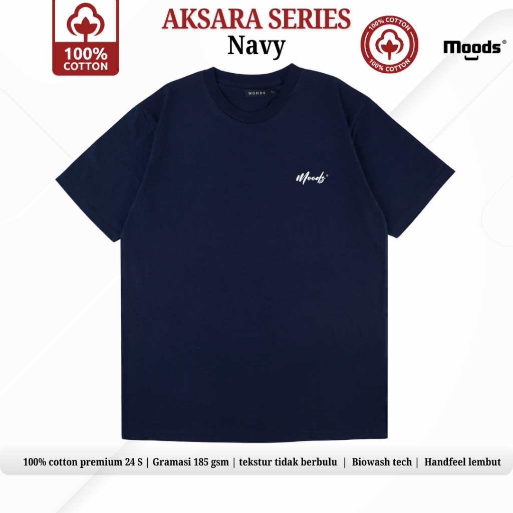 Jual Dupares Tshirt Kaos Aksara Series Regular Fit Navy | Shopee Indonesia