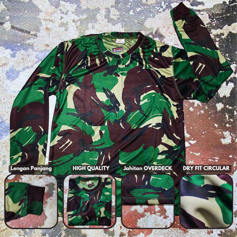 Jual Kaos DRY FIT Loreng Malvinas TNI Lengan Panjang HIGH QUALITY | Shopee Indonesia
