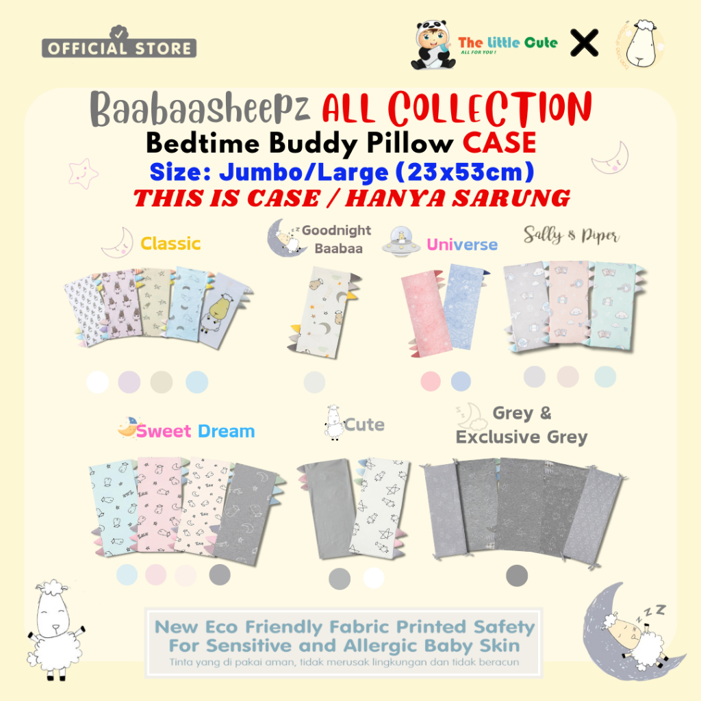 Jual Baabaasheepz Bedtime Buddy Pillow Case Large Jumbo Size Sarung Bedtime Buddy Classic Grey ...