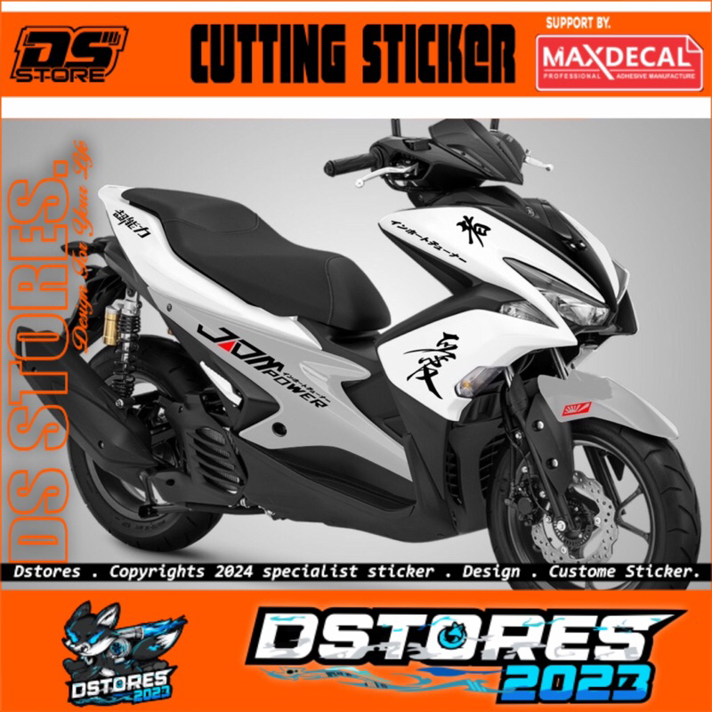 Jual STICKER CUTTING YAMAHA AEROX OLD 2018 STRIPING TULISAN JEPANG ...