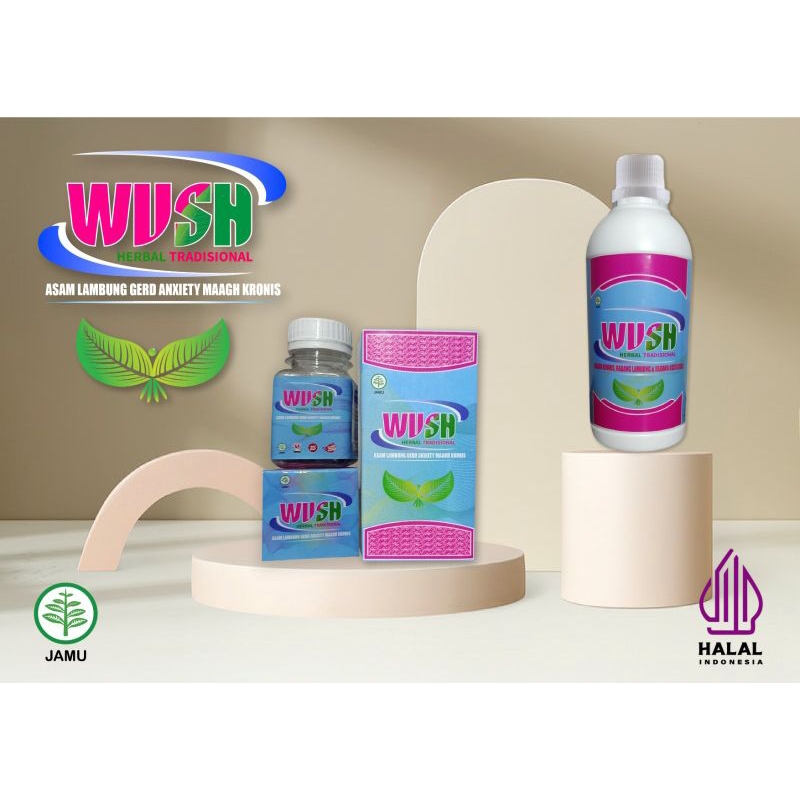 Jual Paket Herbal Wush Syirup/Cair 500ML dan Kapsul isi 50 Asam Lambung ...
