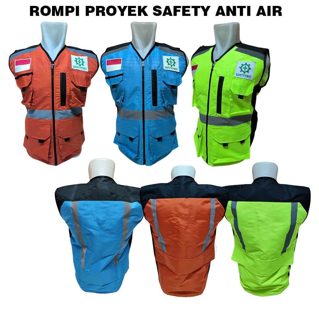 Jual Rompi Safety First Proyek K3 Bahan Taslan Waterproof Untuk ...