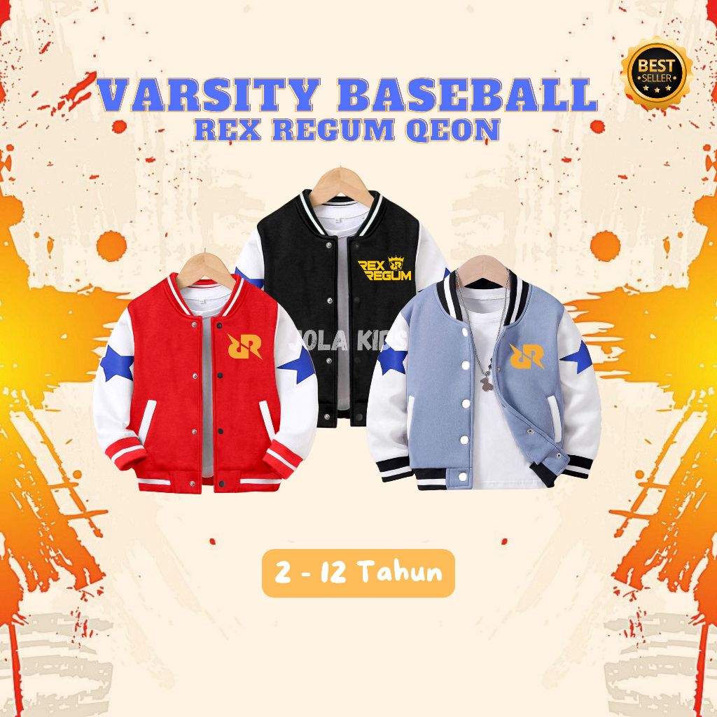 Jual JAKET BASEBALL RRQ & EVOS ANAK UMUR 2 - 12 TAHUN JACKET VARSITY ...