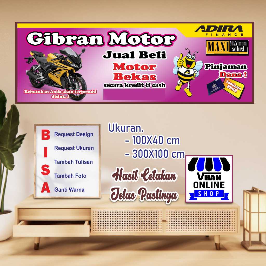 Jual Spanduk Banner Custom Jual Beli Motor Bekas Kern Murah | Shopee ...