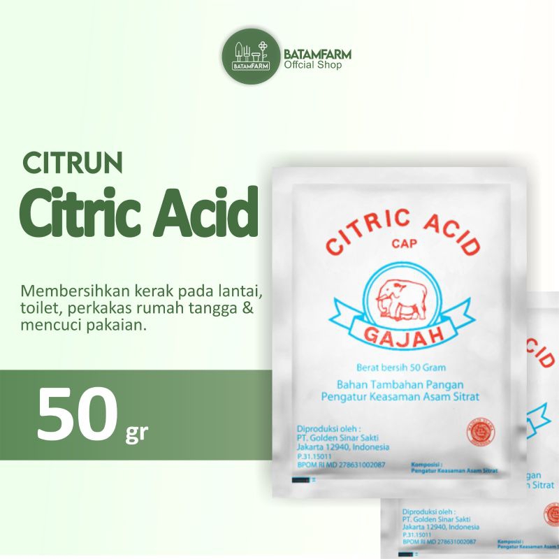 Jual Asam sitrun / Citric Acid Cap Gajah 50gr | Shopee Indonesia