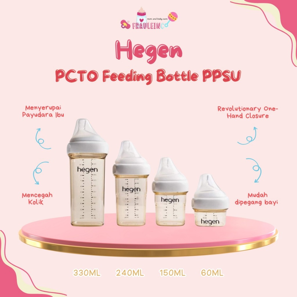 Jual Hegen PCTO Feeding Bottle PPSU 8oz 150ml 240ml 330ml/ Botol Susu Bayi anti kolik | Shopee ...