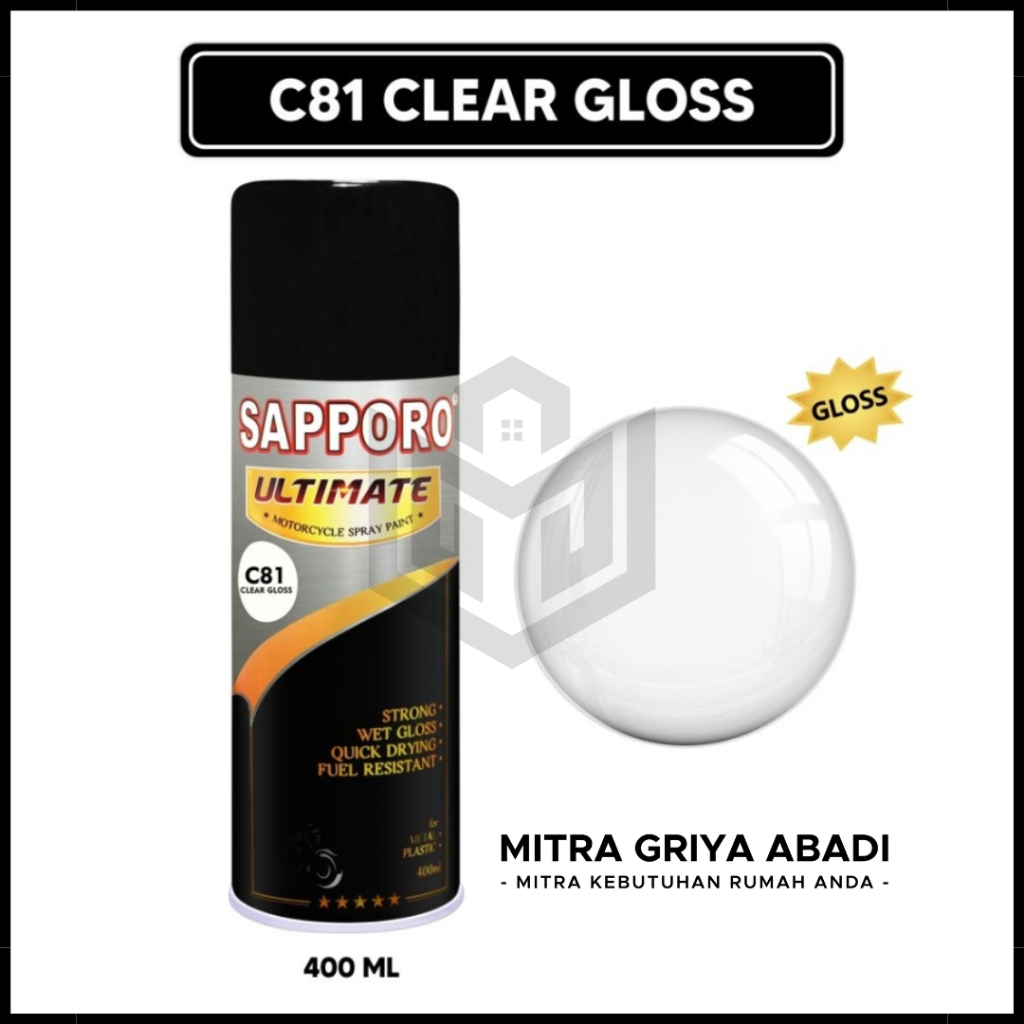 Jual Sapporo Ultimate 400ml C81 Clear Gloss / Cat Semprot | Shopee ...