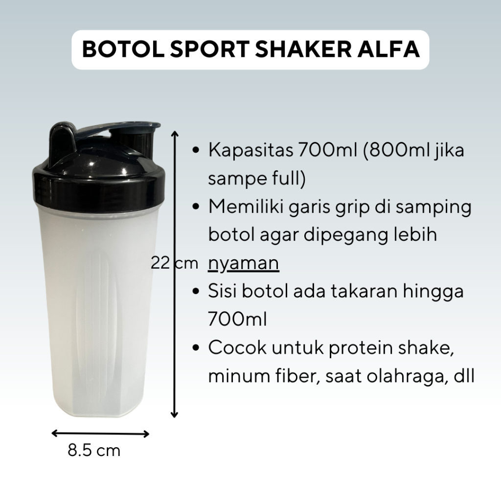 Jual BOTOL MINUM ALFA SHAKER SPORT MONOCHROME 700ml BLACK & WHITE ...
