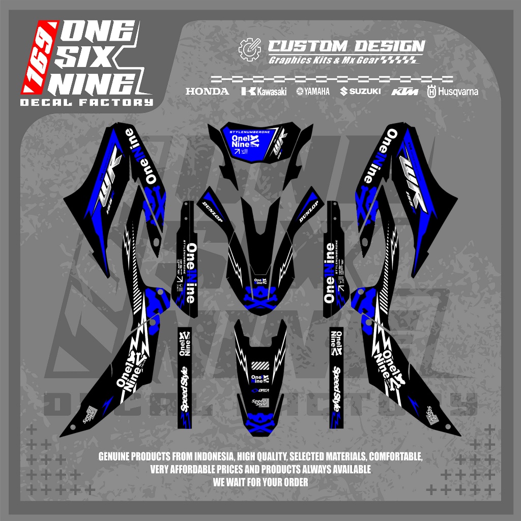 Jual Decal Yamaha Wr 155 Biru Hitam Simple - Decal Wr155 Custom Design ...