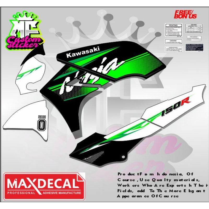 Jual sticker striping ninja 150 R custom 01 transparan UV ( bisa ...