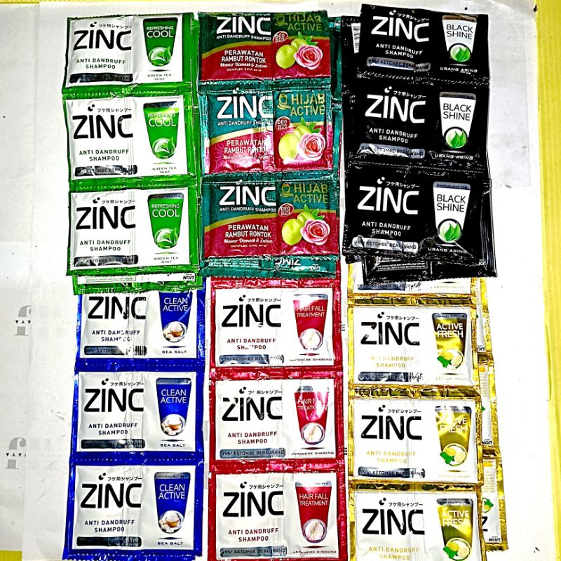 Jual Zinc Shampoo Sachet Renteng Renceng isi 12 All Varian | Shopee ...