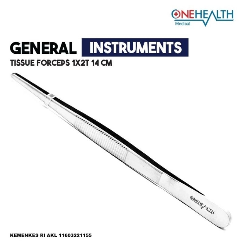 Jual Pinset Anatomis / Pinset Chirugis 14 cm / Tissue Forceps ...