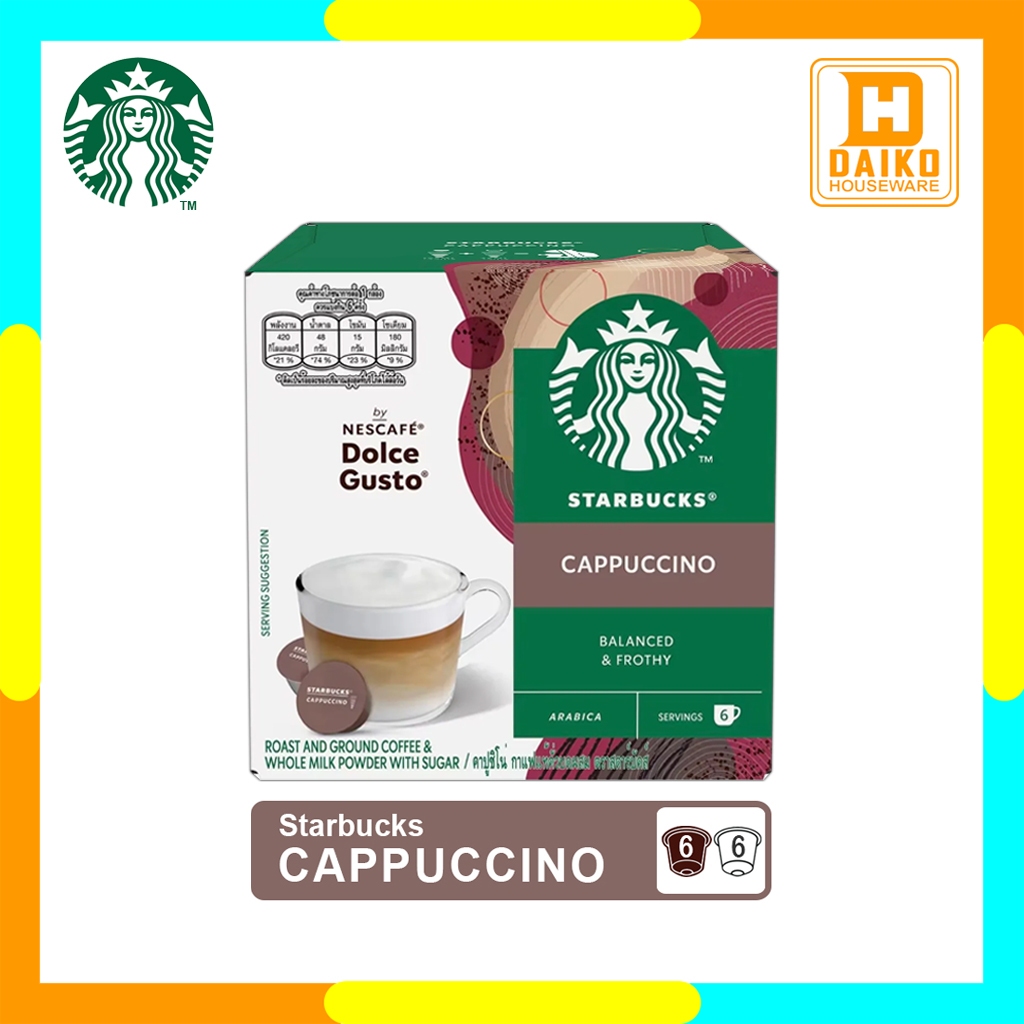 Jual Starbucks Cappuccino Capsule Box By Nescafe Dolce Gusto Coffee ...