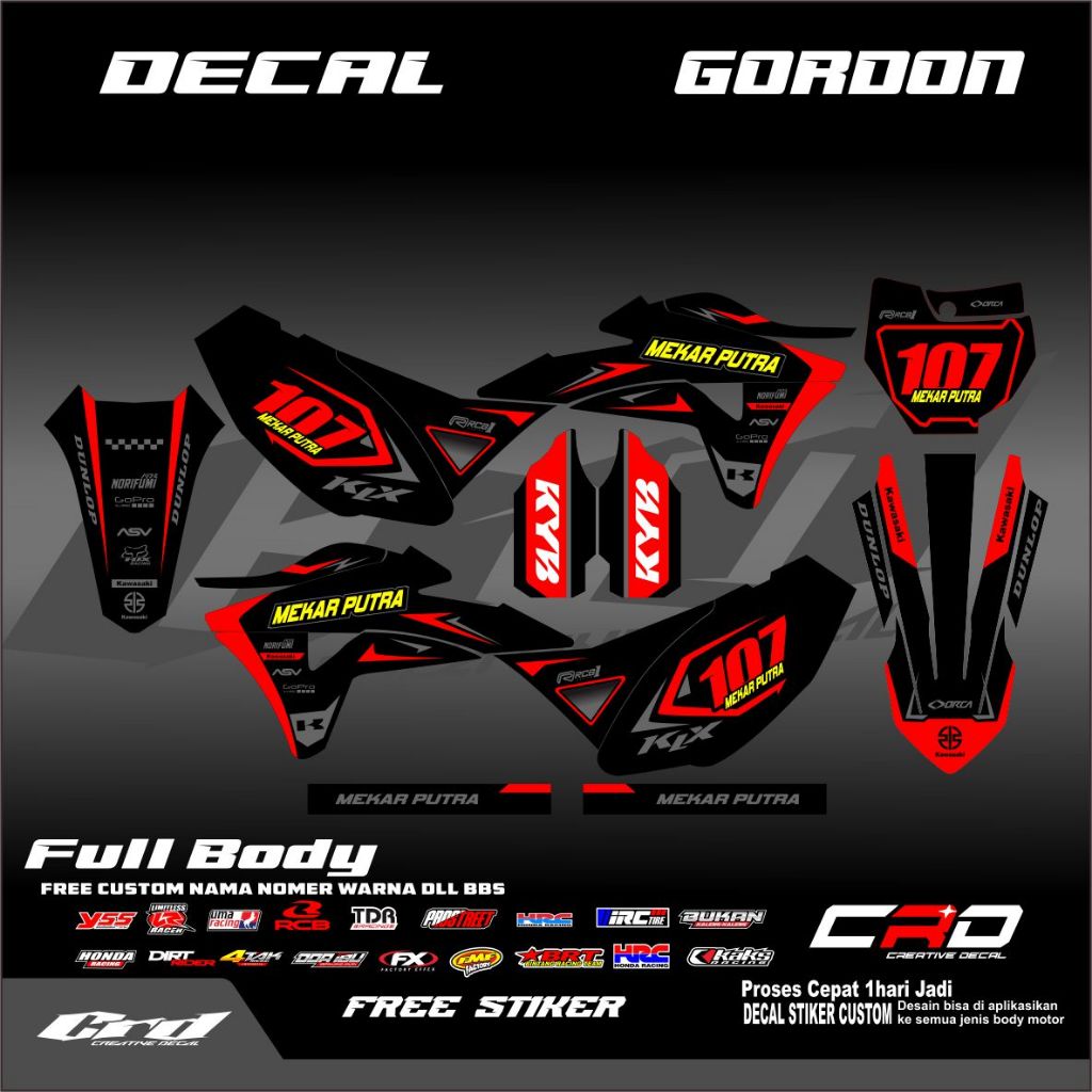 Jual DECAL STICKER KLX GORDON FULL BODY DECAL GORDON DECAL STIKER ...