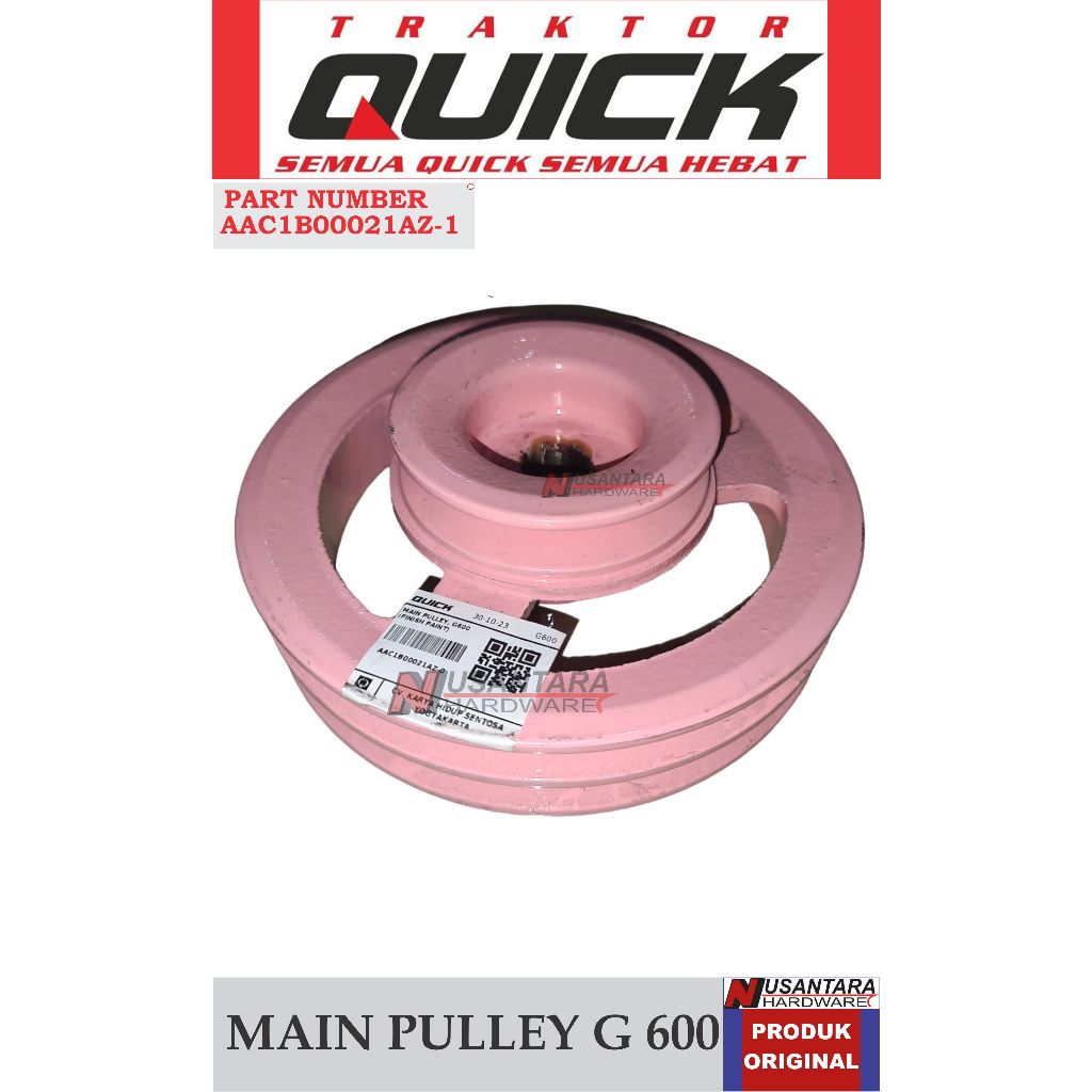Jual main pulley,pulley utama traktor g600 quick,roda puli,poli,puly ...