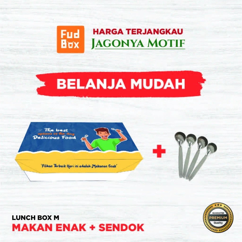 Jual Buy 40 Free 10pcs Paper Lunch Box Medium Duplek Laminasi Motif ...
