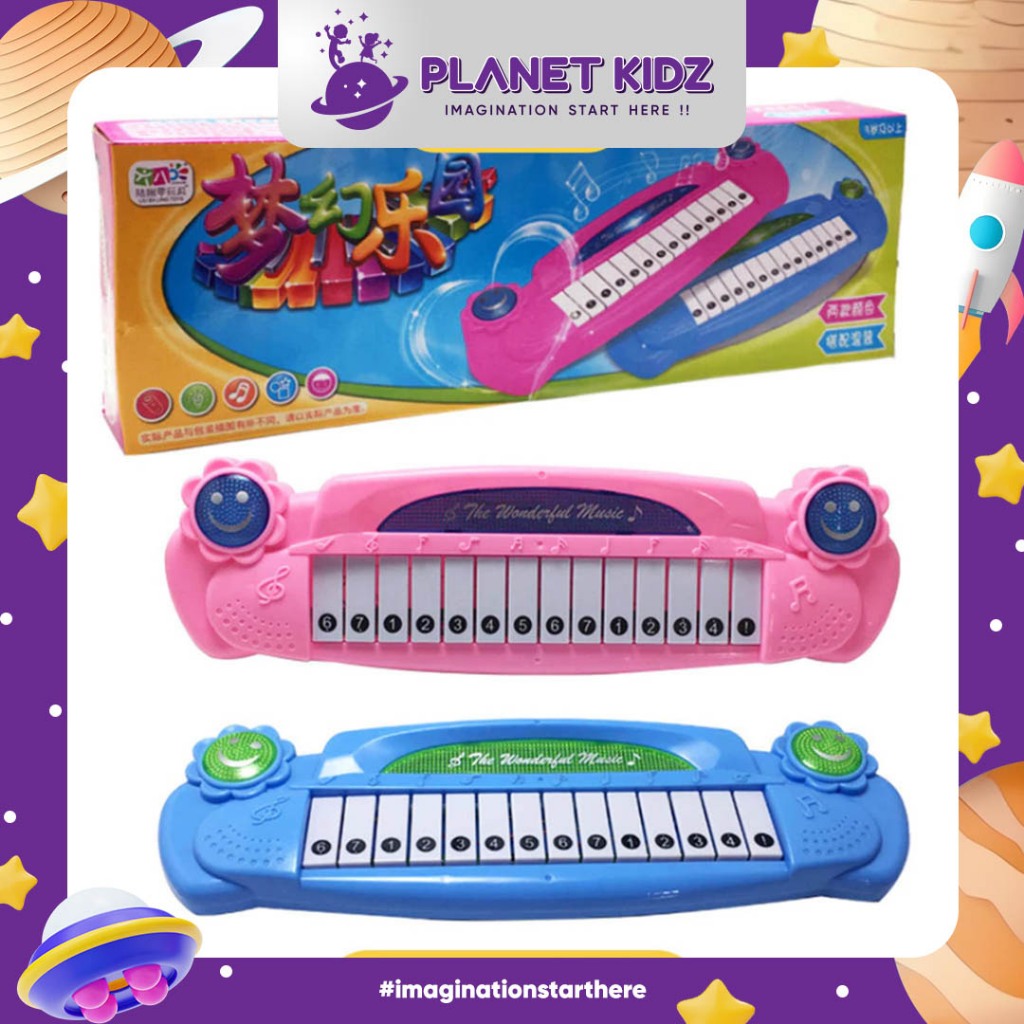 Jual PLANETKIDZ FK317 Mainan Keyboard Piano Anak Lampu dan Lagu 2 Warna ...