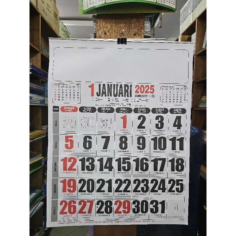 Jual packing bubble Kalender 2025 Dinding Kantor standar Angka Besar ...