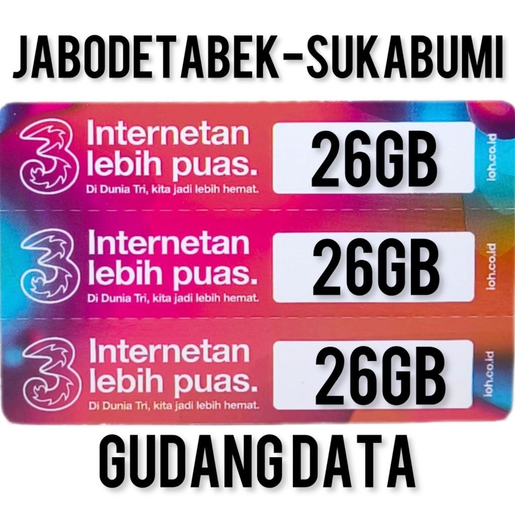 Jual Voucher Three Unlimited 26GB | Shopee Indonesia