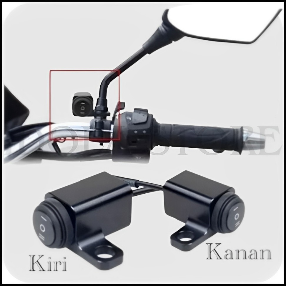 Jual Saklar Lampu Motor Spion On Off On Waterproof CNC 2 Tombol ...